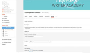 How To Create a YouTube Channel To Promote Your Writing - Aspiring ...