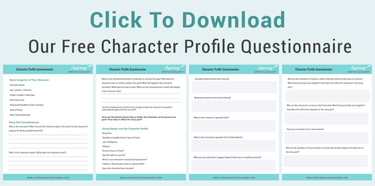 Fiction Writing: Create Character Profiles (with Free Questionnaire ...